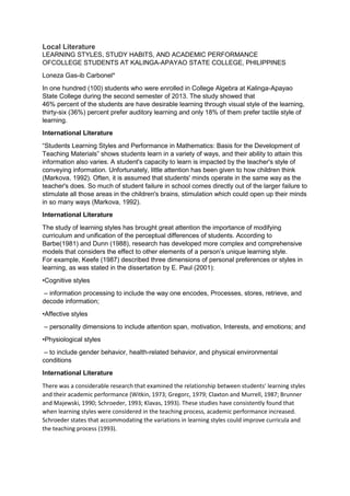 8 rrl on Learning styles & academic trac | DOCX