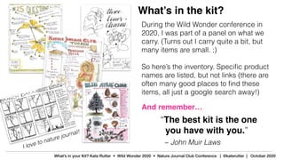 What's in my Nature Journaling Kit ~ Kate Rutter, 2020 | PPT
