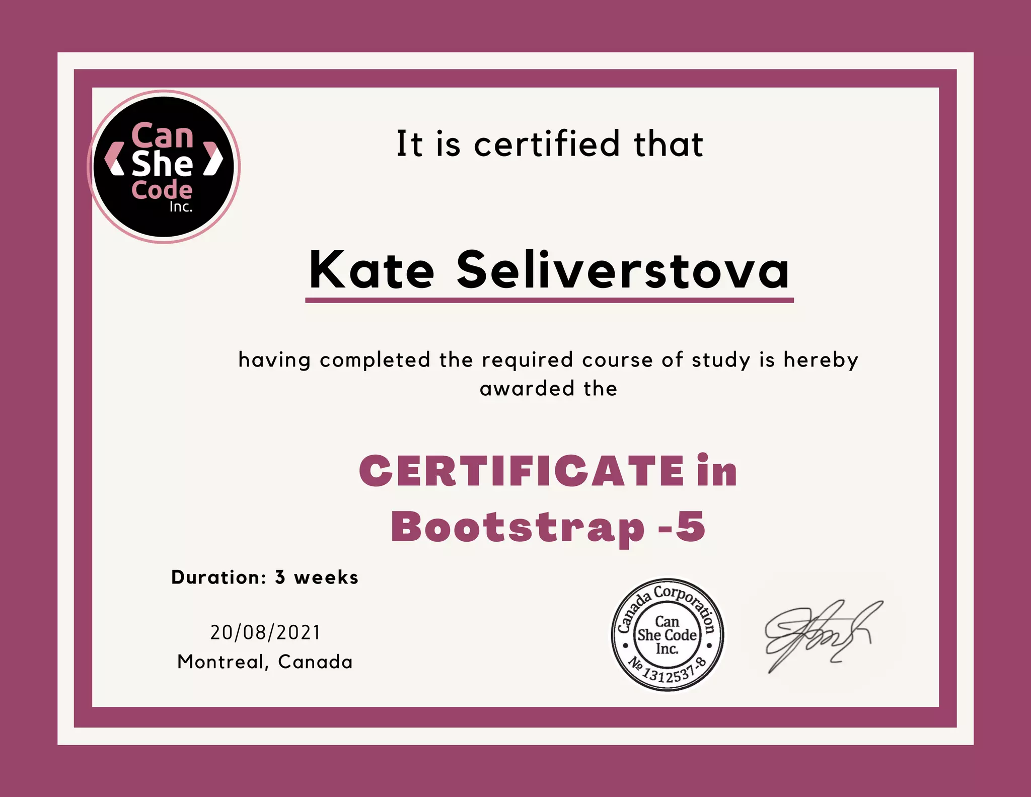 Certificate in Bootstrap-5 | PPT