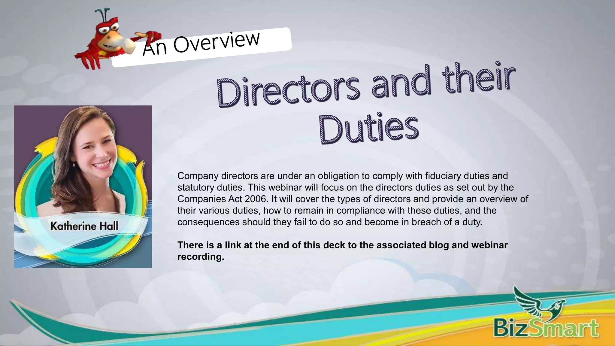 Directors & Their Duties - An Overview | PPT
