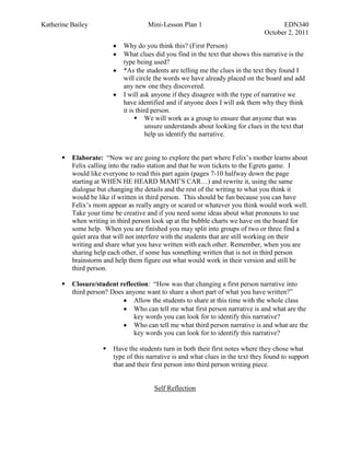 Katherine bailey lesson plan 1_edn 340_10-2-11 | PDF