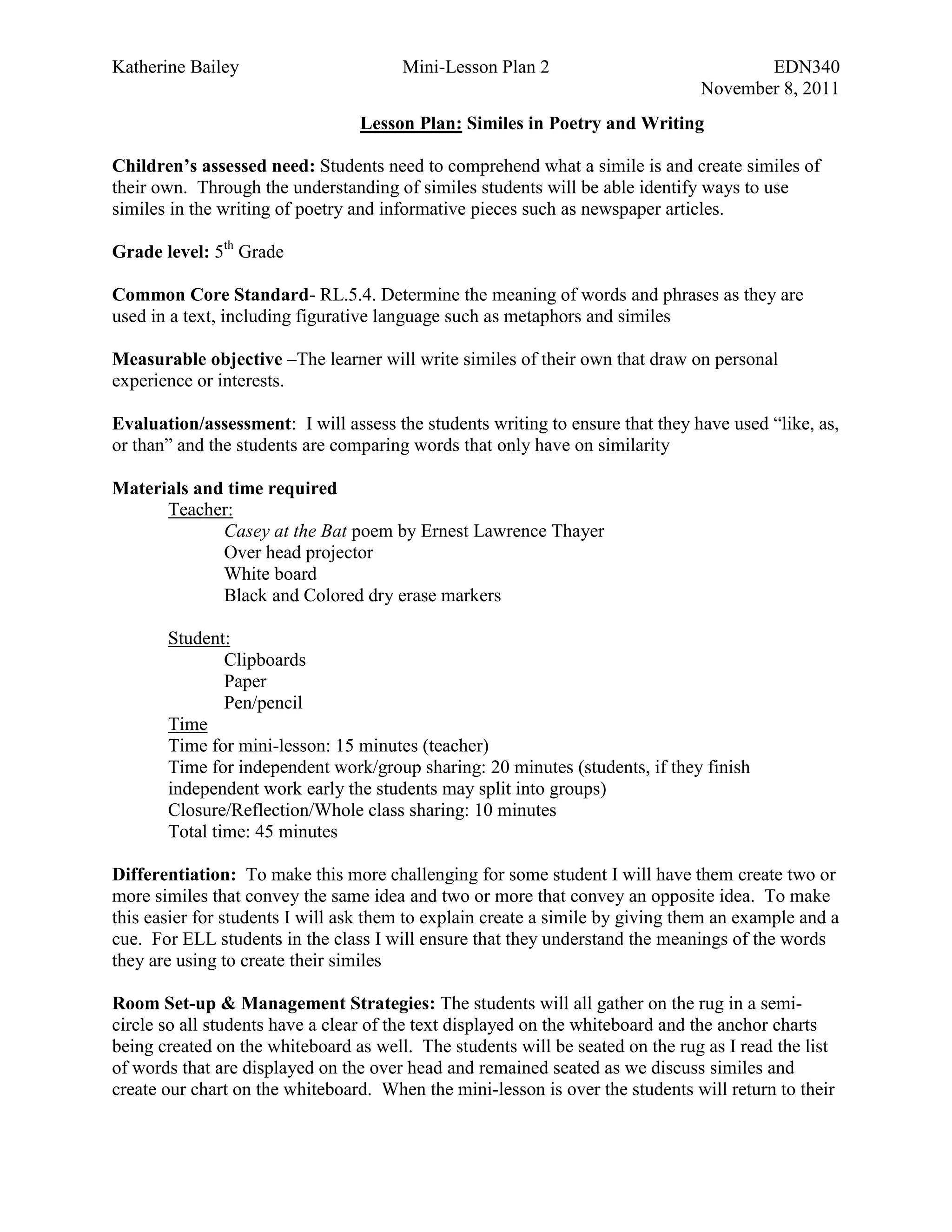 Katherine bailey lesson plan 2_edn 340_10-2-11 | DOCX