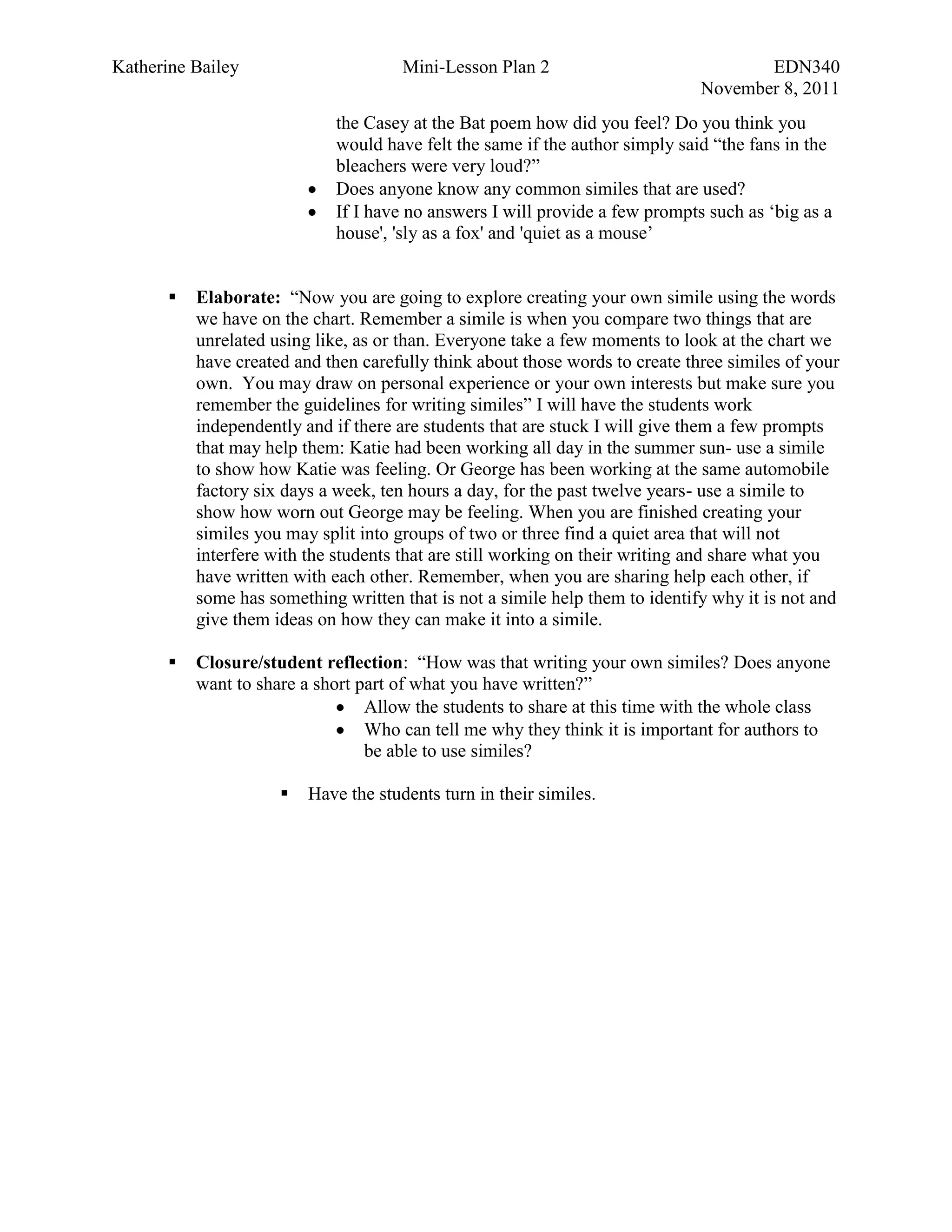 Katherine bailey lesson plan 2_edn 340_10-2-11 | DOCX