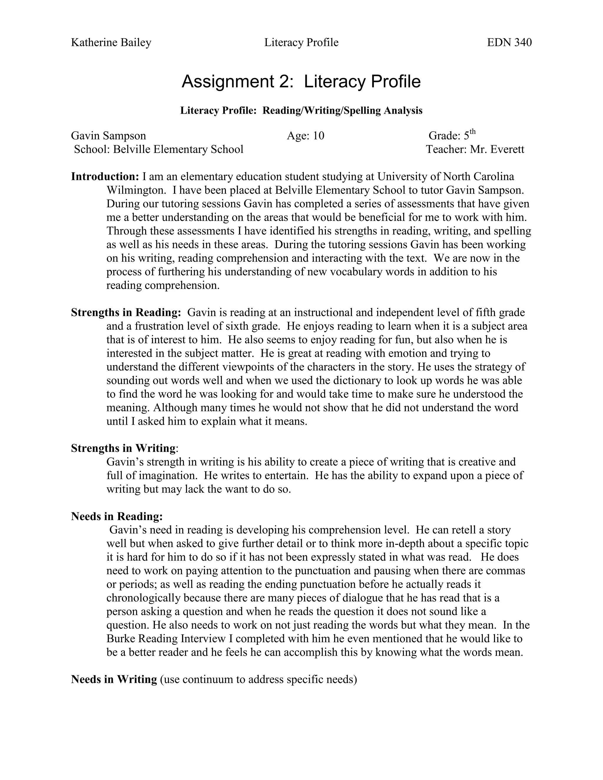 Katherine bailey literacy profile edn340_10-16-11 | DOCX