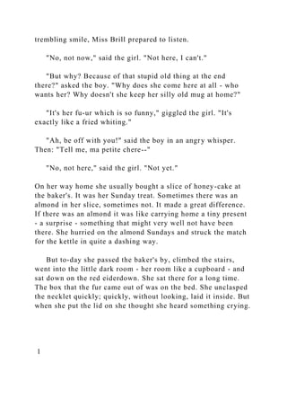 Katherine MansfieldMiss BrillAlthough it was so brilliantl.docx