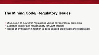 PROPOSED NEW MINING CODE FROM INTERNATIONAL SEABED AUTHORITY | PPT