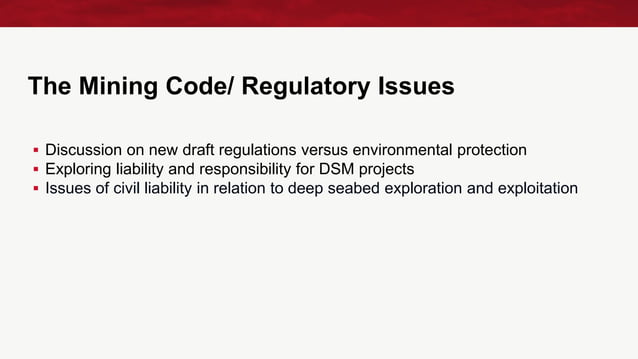 PROPOSED NEW MINING CODE FROM INTERNATIONAL SEABED AUTHORITY | PPT