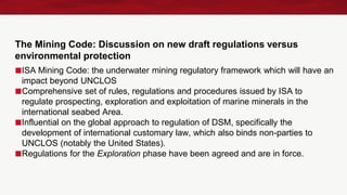 PROPOSED NEW MINING CODE FROM INTERNATIONAL SEABED AUTHORITY | PPT