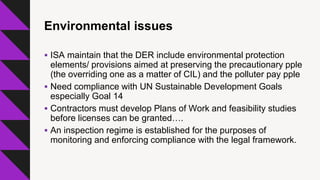 RECENT DEVELOPMENTS IN THE REGULATION OF DEEP SEABED MINING | PPT