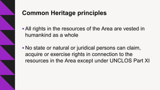 RECENT DEVELOPMENTS IN THE REGULATION OF DEEP SEABED MINING | PPT