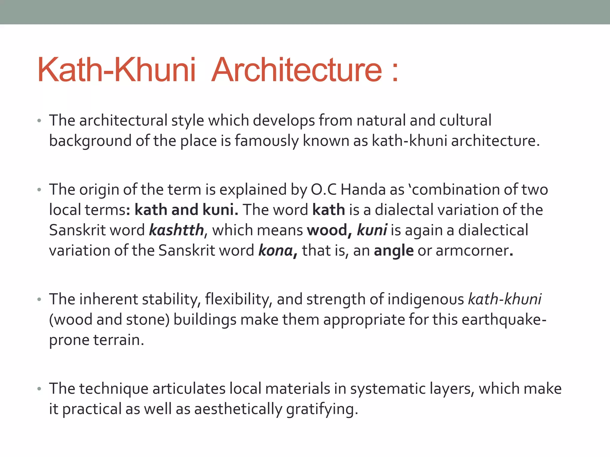Vernacular Architecture of Himachal Pradesh - Kath kuni architecture | PPTX