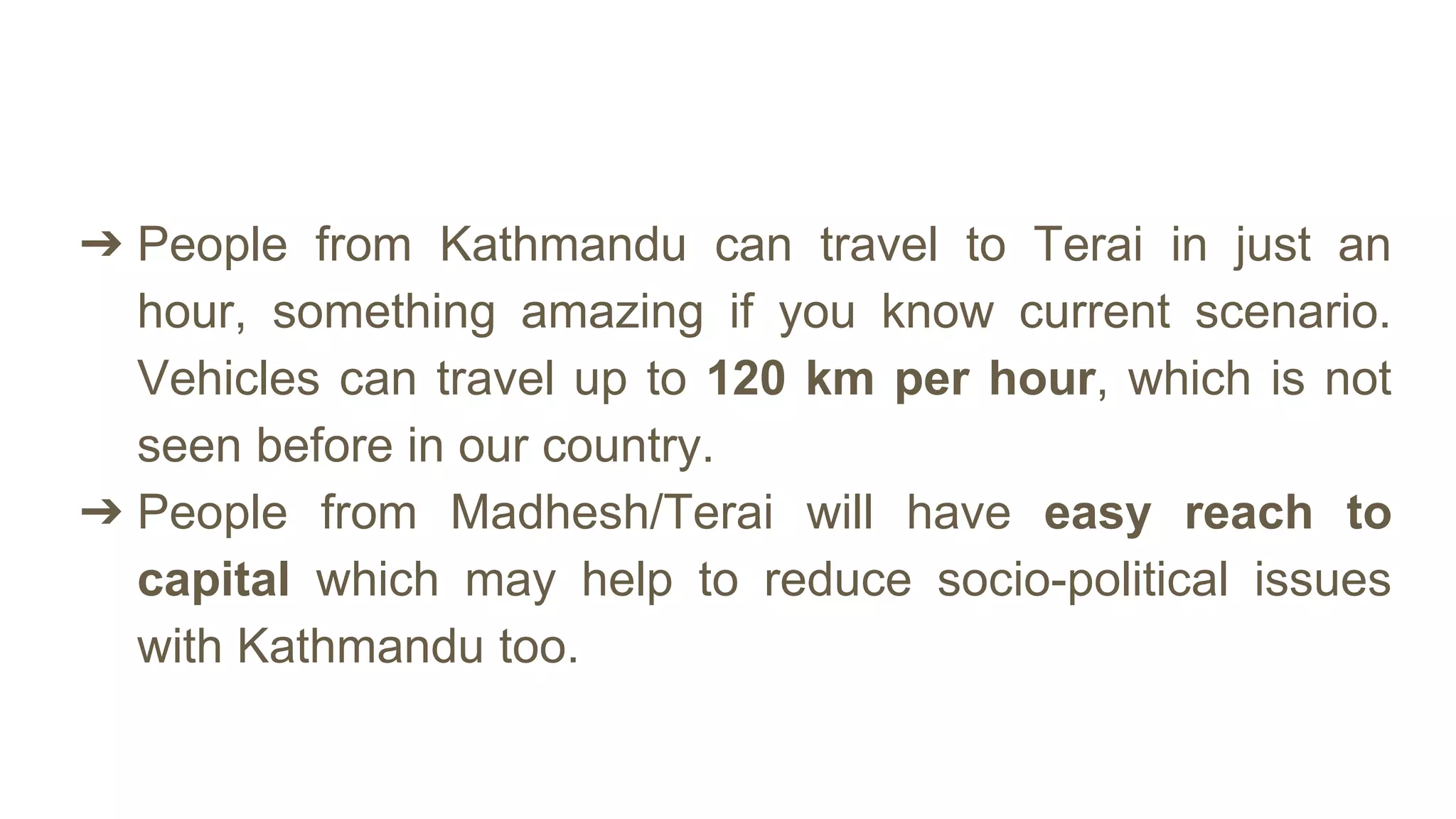 Kathmandu terai fast track | PPTX