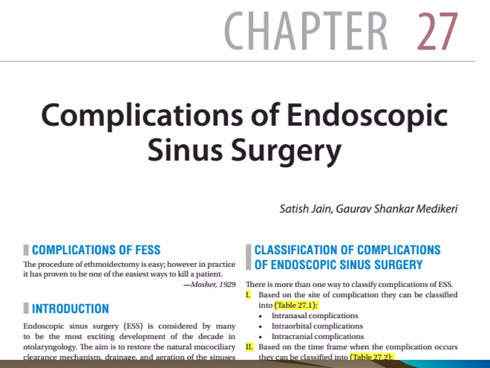 complications fess | PPT