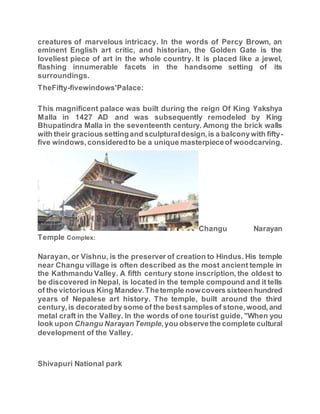 Kathmandu valley tour | DOCX | Asia Travel | Travel Locations