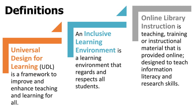 UDL and Online Library Instruction: Creating an Inclusive Learning Environment - Kathyrn Briggs ...