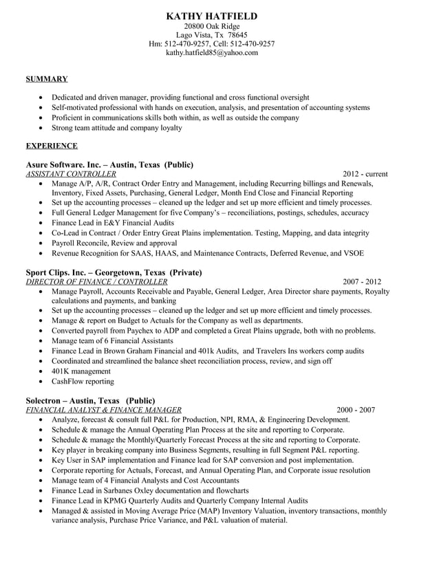 Kathy hatfield resume v2 | PDF