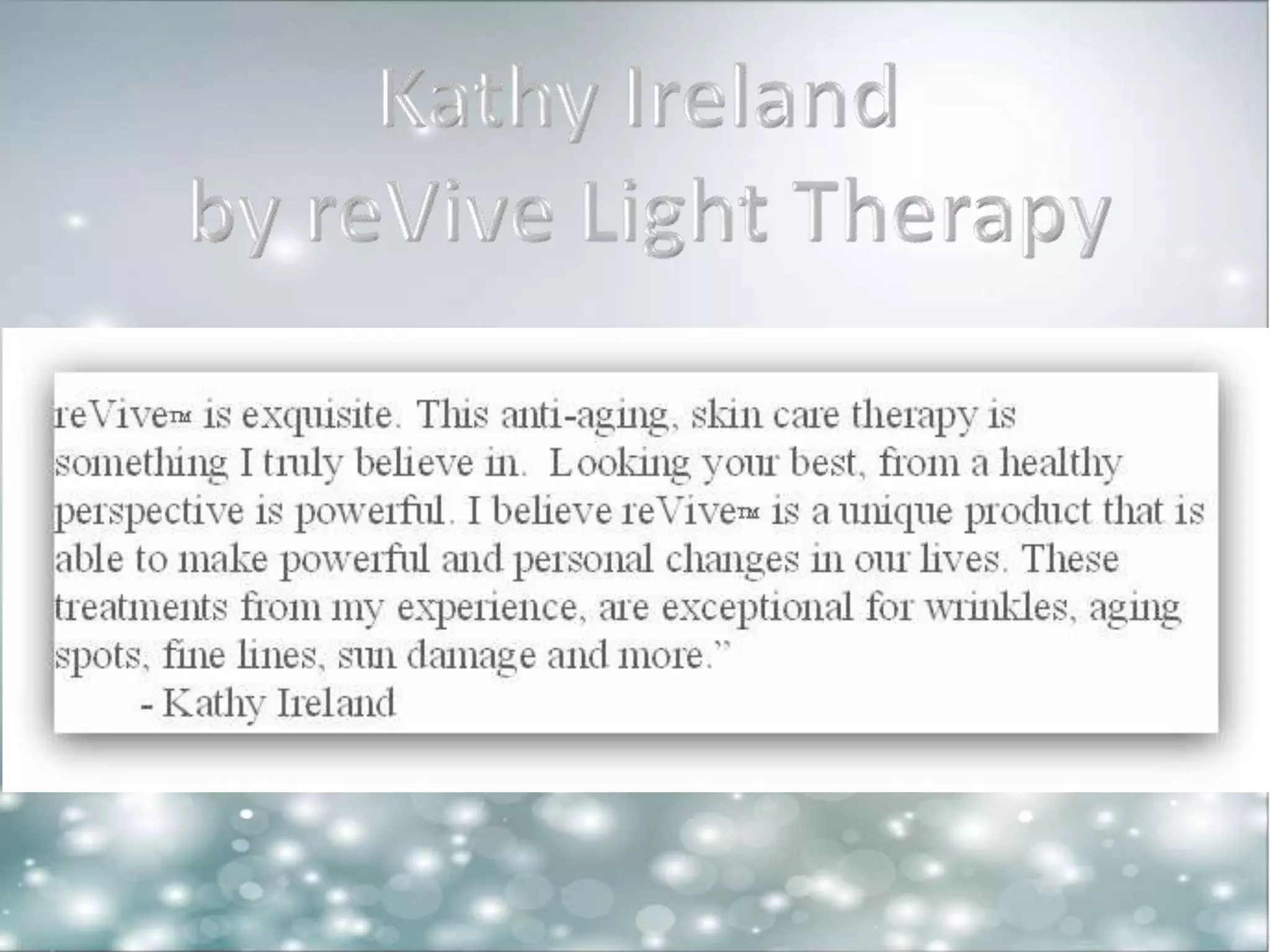 Kathy ireland revive | PPTX