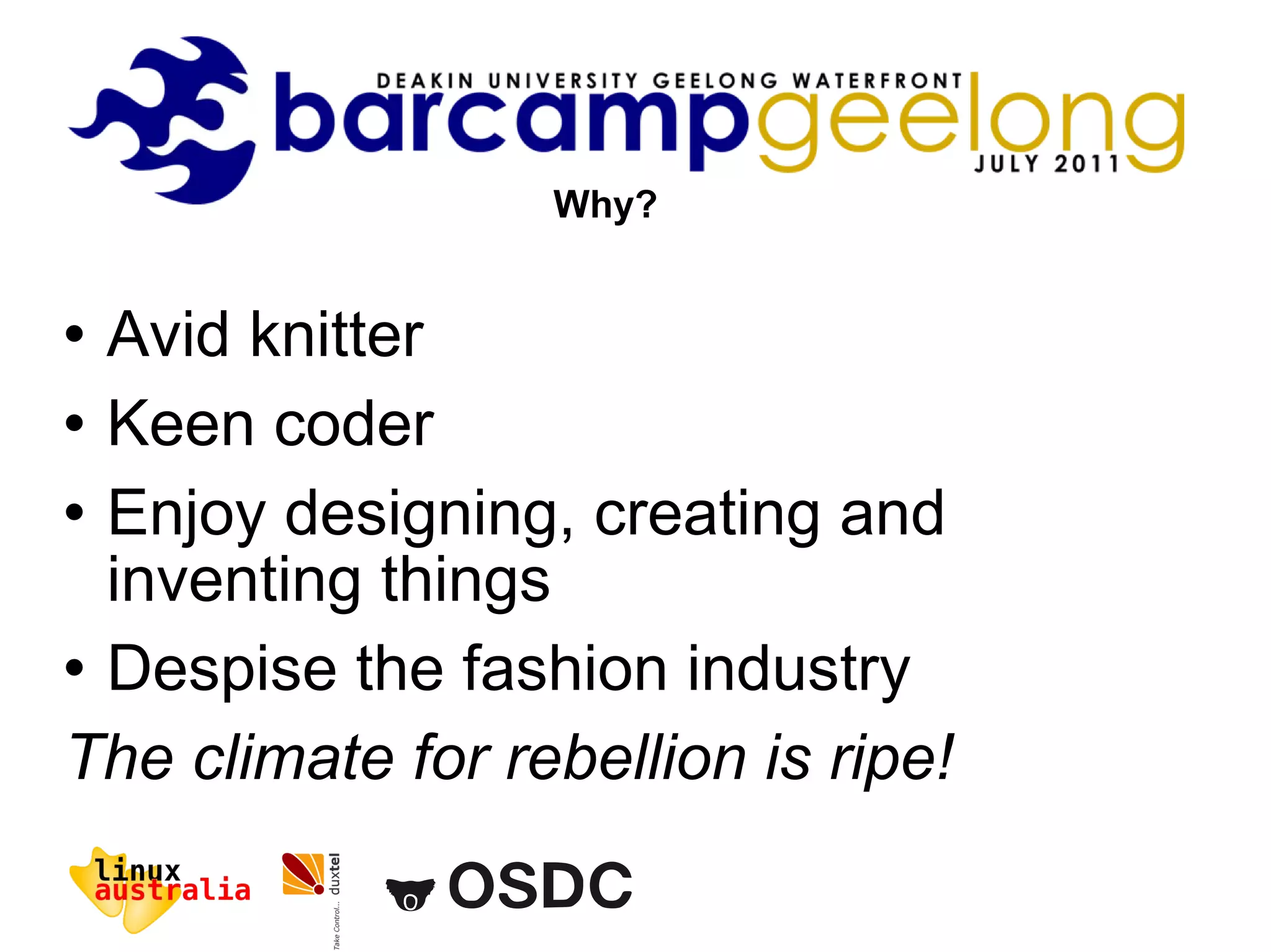 Not your Nanna's knitting: My first Lilypad Arduino project | PPT