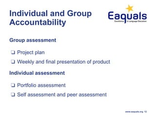 Katie Greig & Rachel Dowling: Embedding Assessment Into Project Based ...