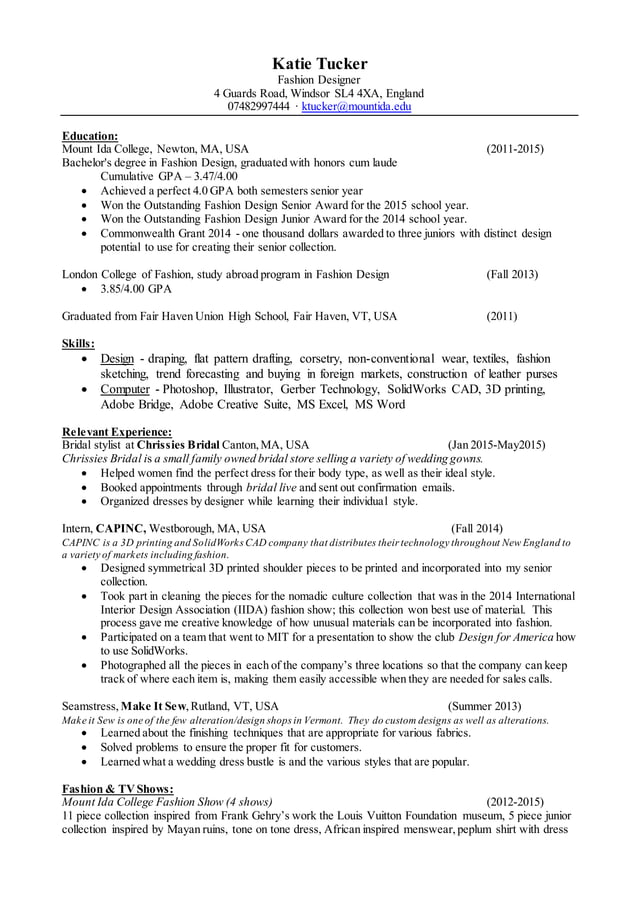Katie tucker cv | DOCX