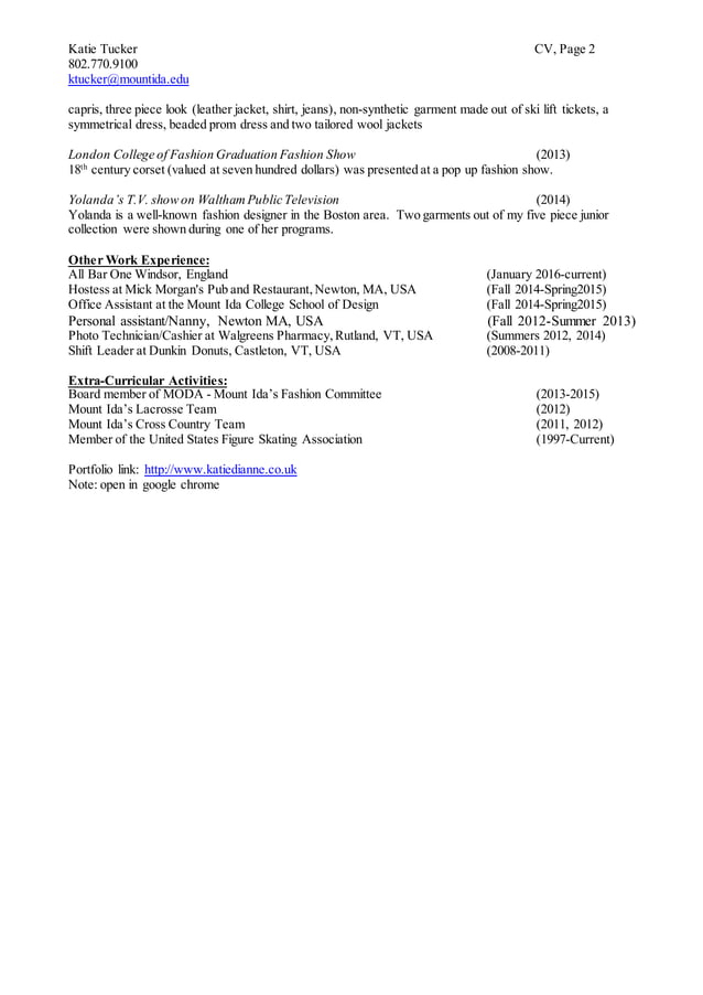 Katie tucker cv | DOCX