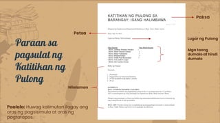 Katitikan-ng-Pulong halimbawa at explanation | PDF