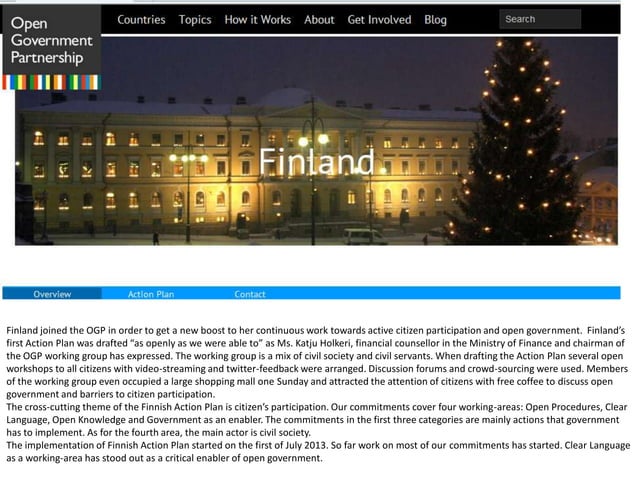 Katju holkeri finnish-ogp_action_plan_261113 | PPT