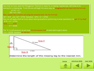 Pythagorean Theorem Tutorial | PPT | Physics | Science