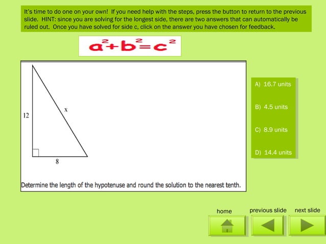 Pythagorean Theorem Tutorial | PPT