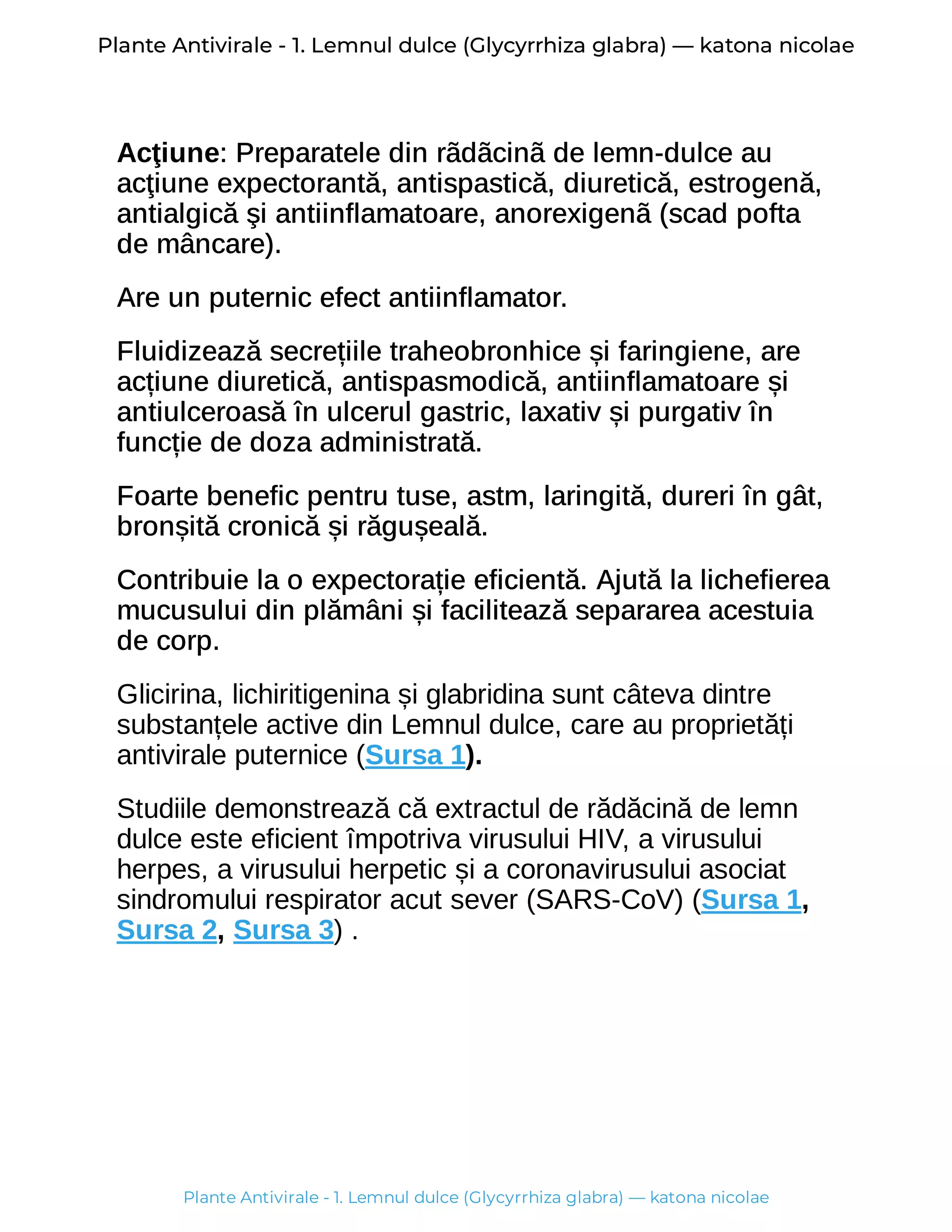 Kato - Plante-antivirale 1-Lemnul dulce (glycyrrhiza glabra) | PDF