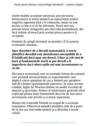 Kato - Poate deveni știința o Nouă Religie Mondială? | PDF