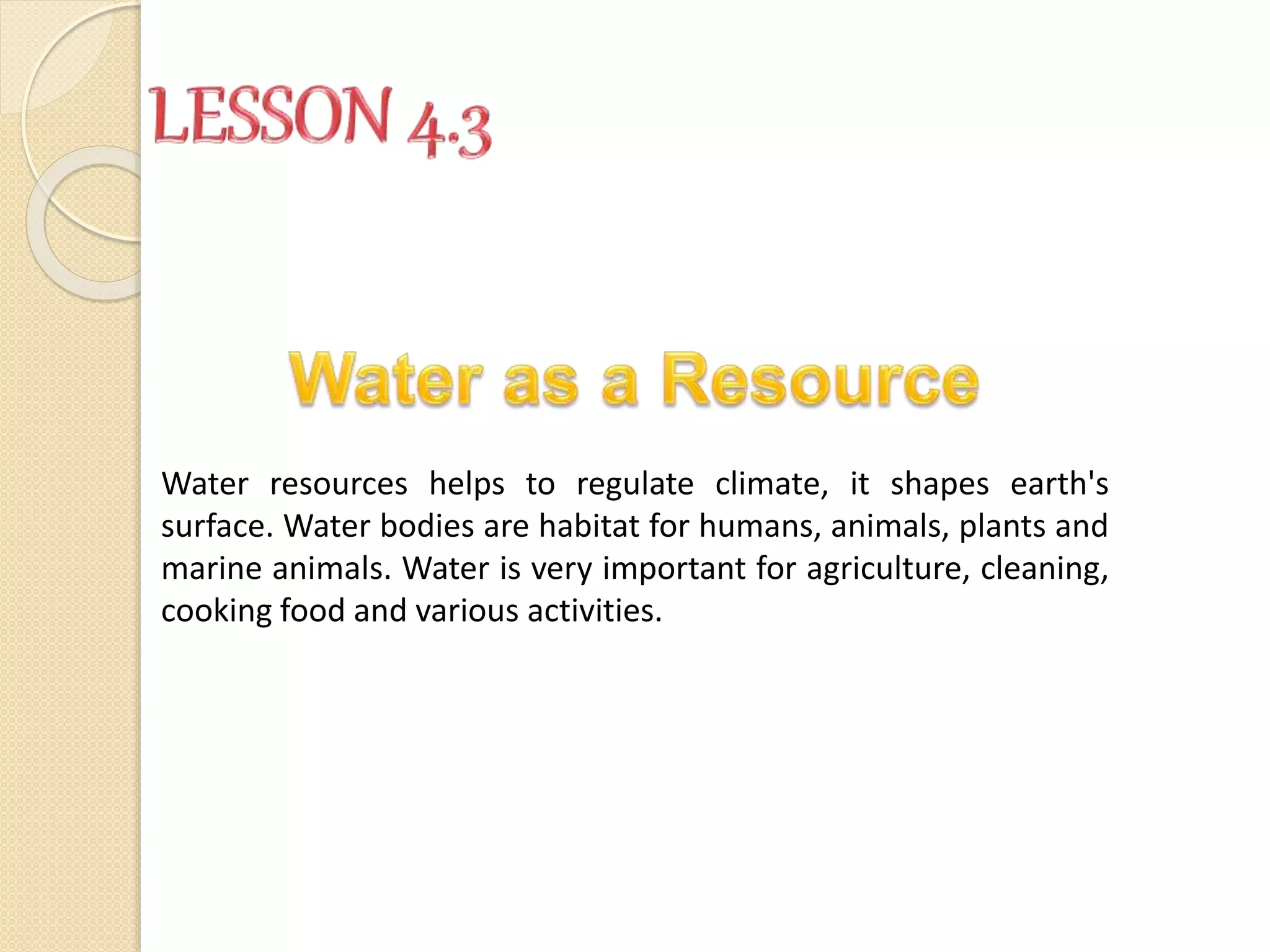 Grade 11 Chapter 4 Module Earth Science : Water Resources | PPTX