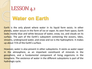Grade 11 Chapter 4 Module Earth Science : Water Resources | PPTX