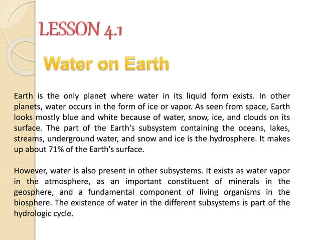 Grade 11 Chapter 4 Module Earth Science : Water Resources | PPTX ...