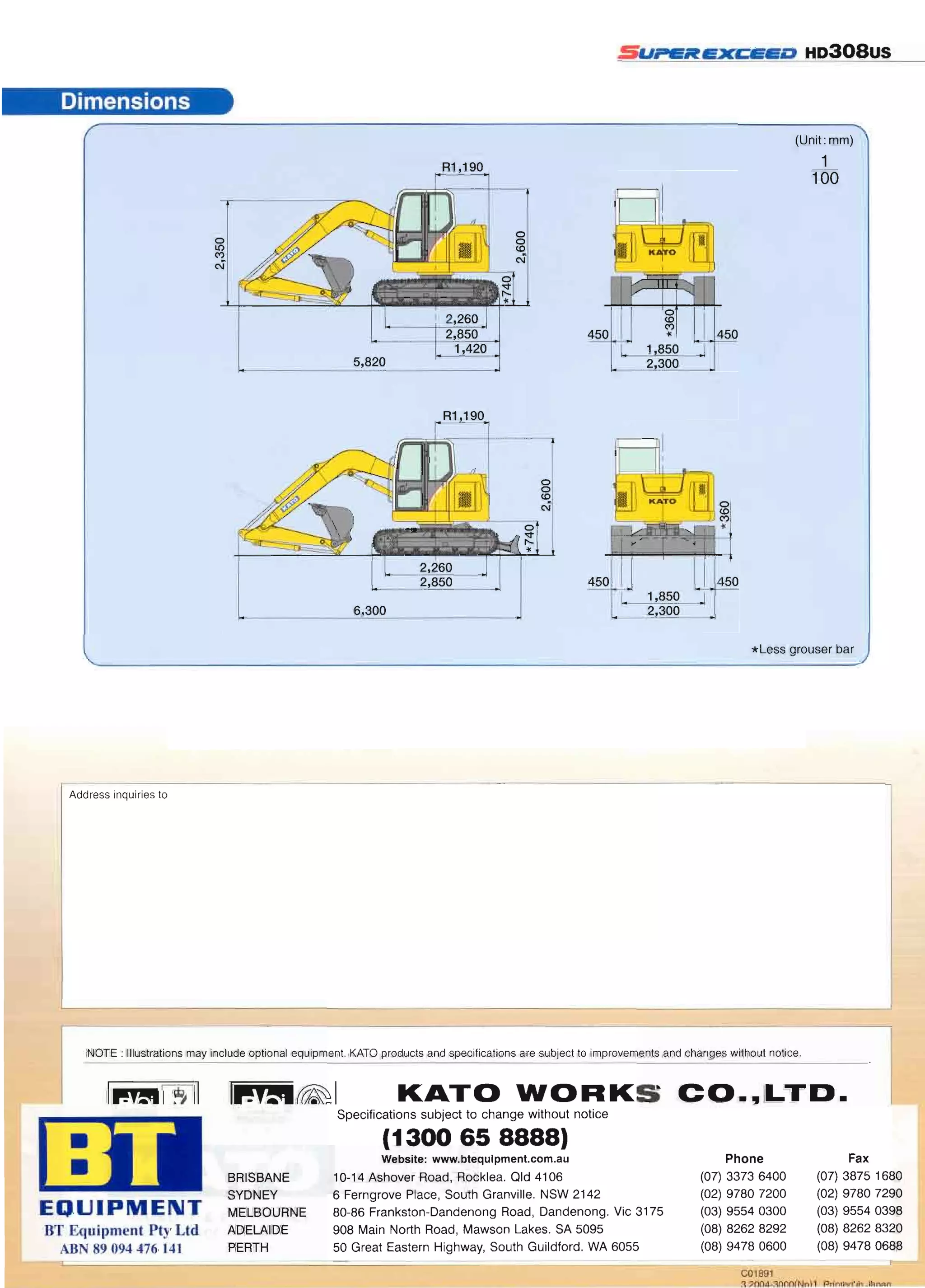 Kato excavators hd308 us | PDF