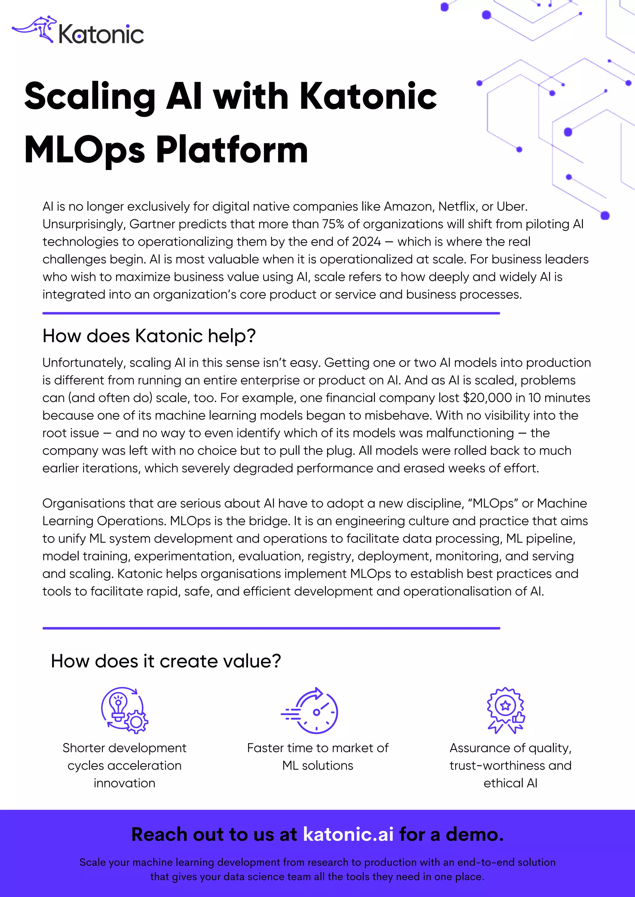 Katonic ml ops platform one pager | PDF