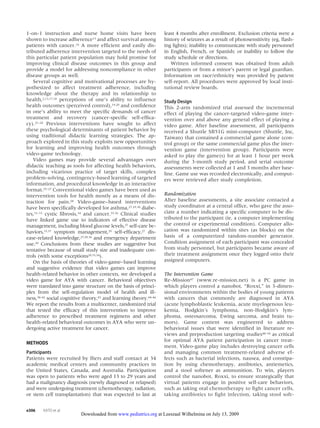 Cancer battle video game report, PEDIATRICS | PDF