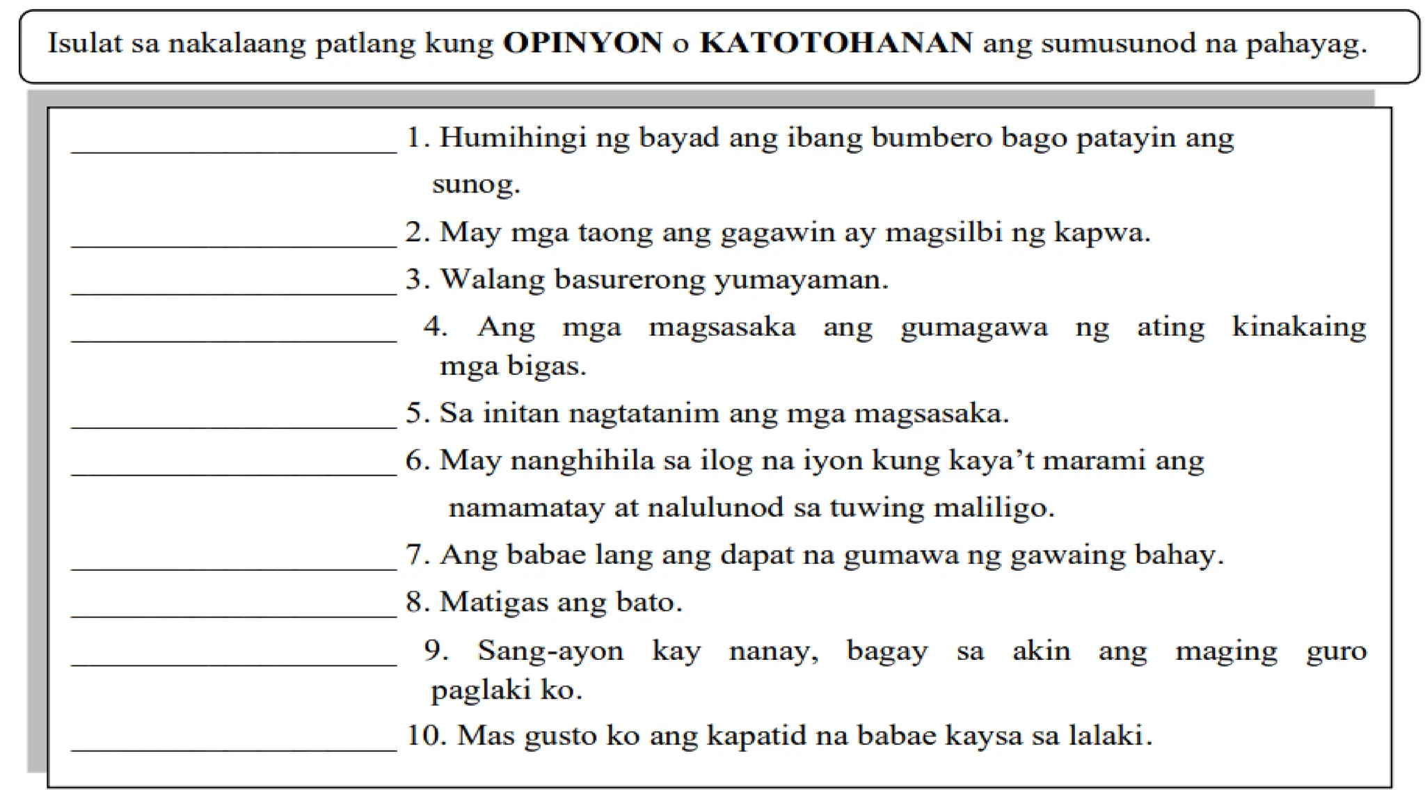 KATOTOHANAN AT OPINYON grade 9 Filipino .pptx