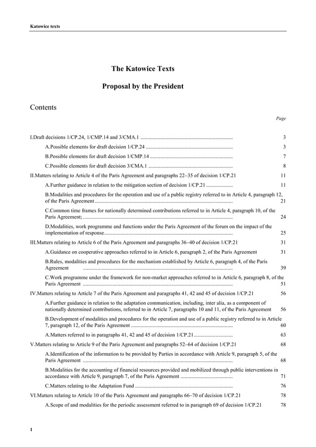 COP24 Katowice Text- Rulebook | PDF | Political Issues & policy | Politics