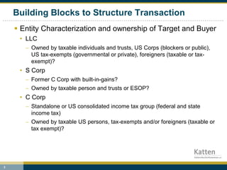 Methods for Maximizing Value in M&A Tax Structures | PDF