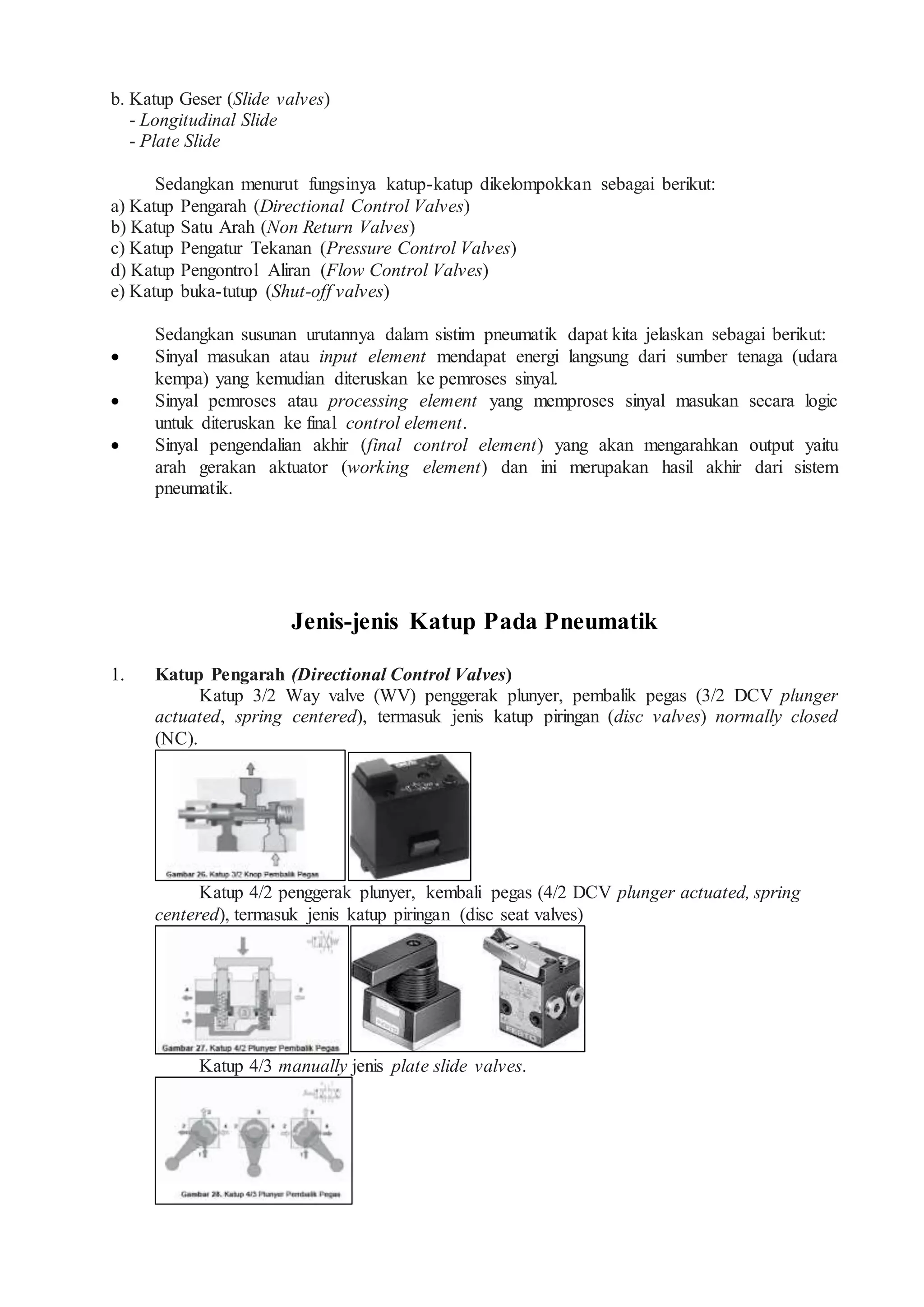 Katup-katup Pada Pneumatik | DOCX