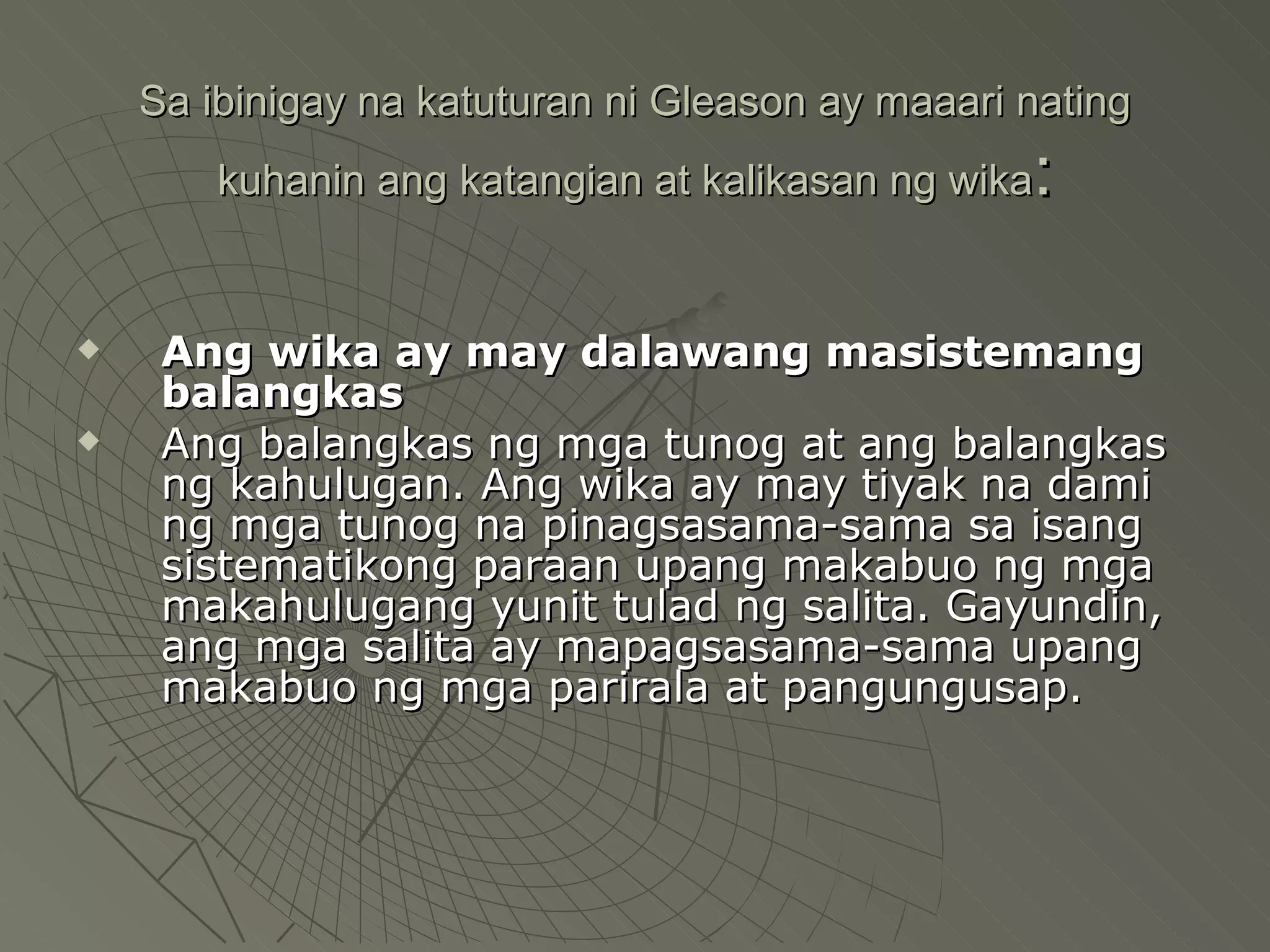 Katuturan ng wika | PPT