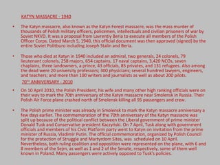 Katyn Massacre Memorial - Russia | PPS