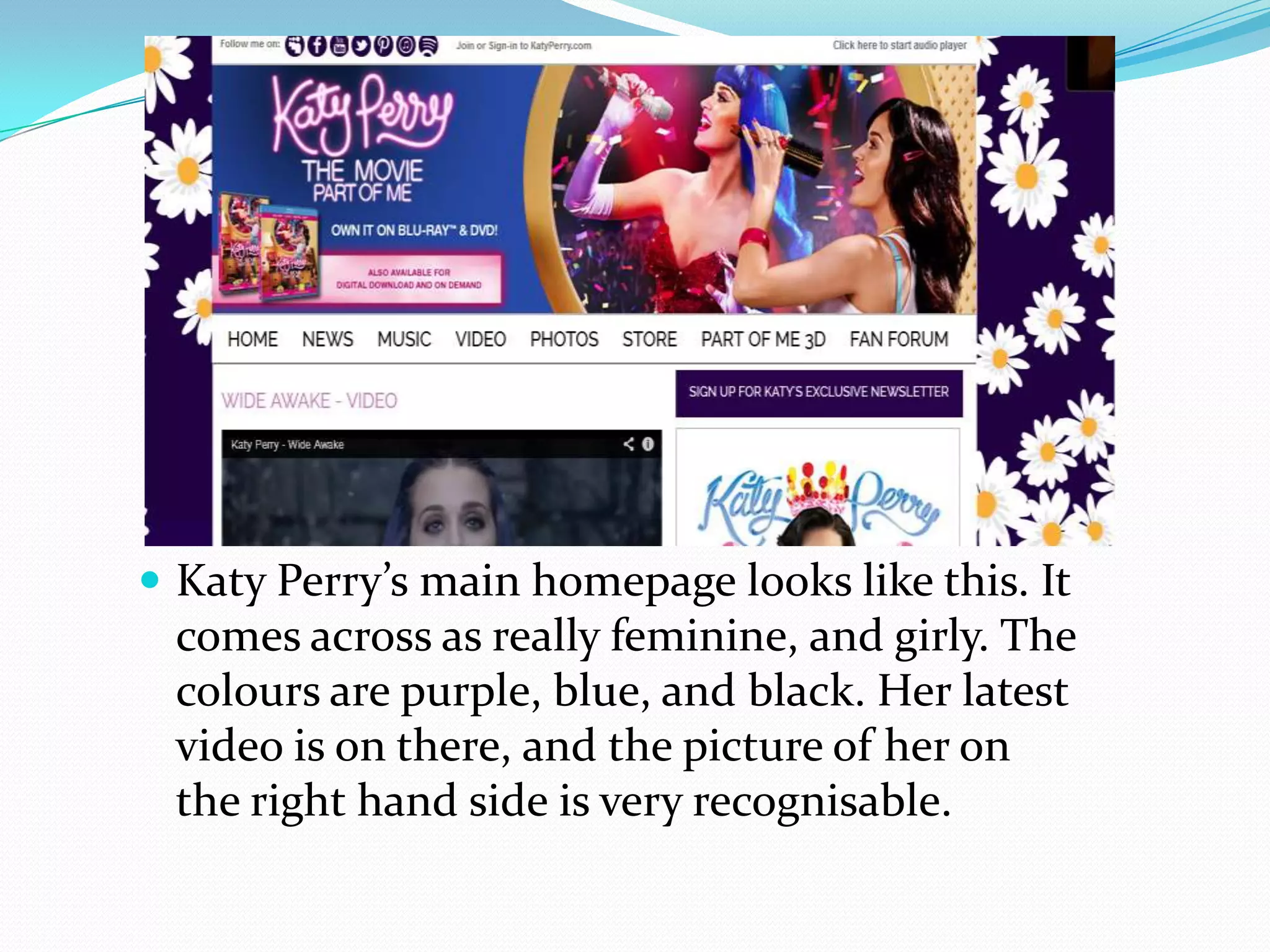 Katy perry Website Analysis | PPT