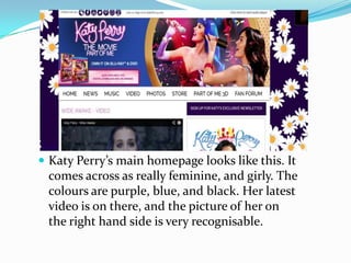Katy perry Website Analysis | PPT