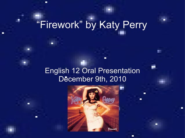 Figurative language in Katy Perry's "Firework" | ODP