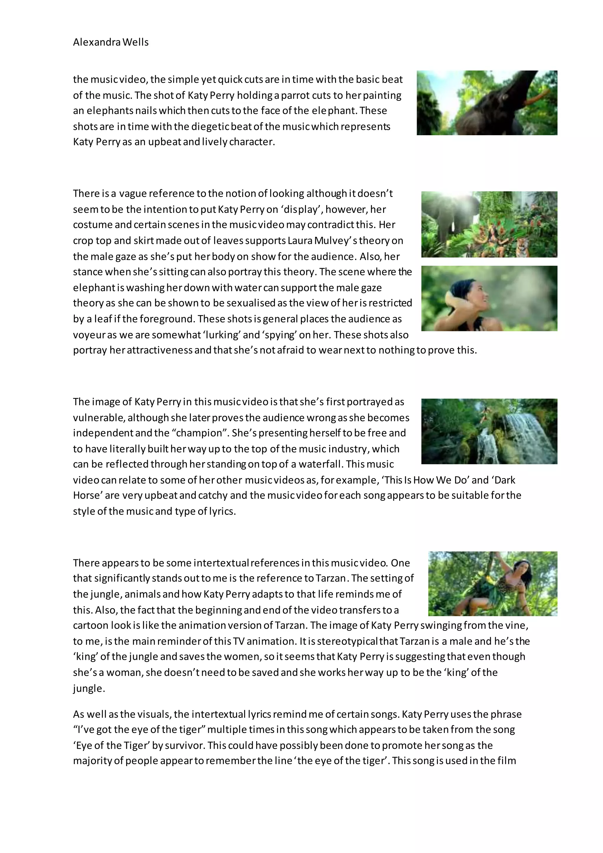 Katy perry roar analysis | DOCX