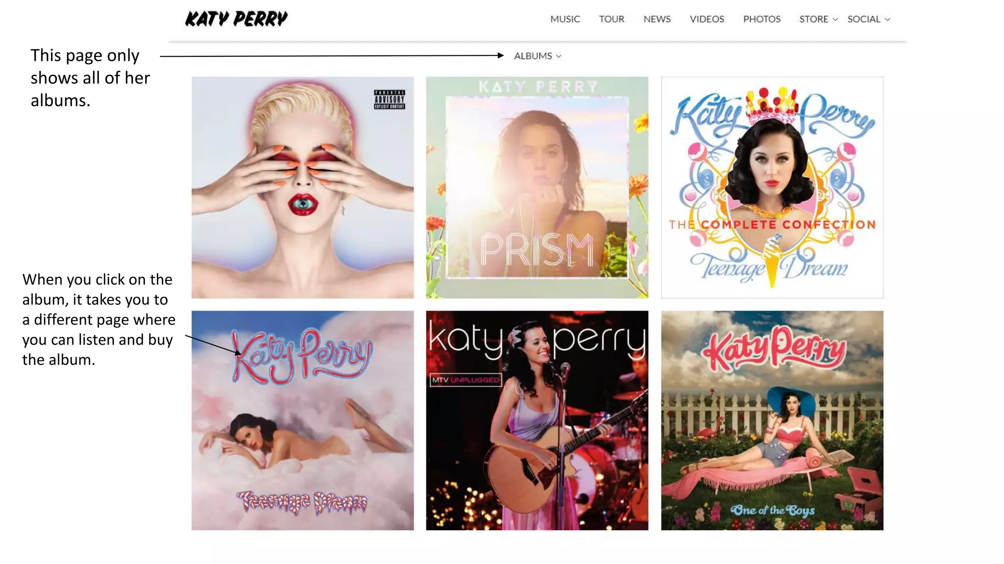 Katy perry website analysis | PPTX