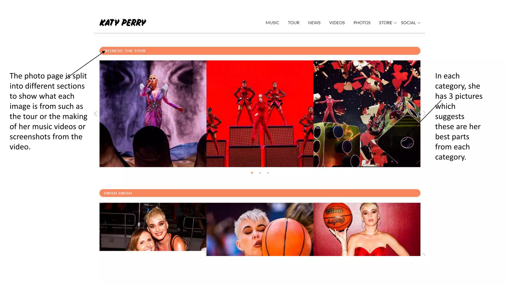 Katy perry website analysis | PPTX