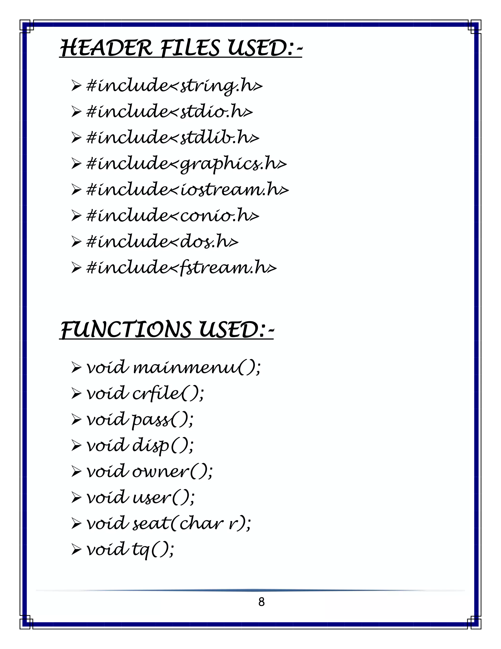 MOVIE TICKET BOOKING-COMPUTER SCIENCE C++ PROJECT | PDF